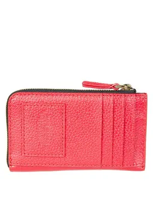 Marc Jacobs Leather Top Zip Wallet - Red