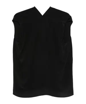 ALYSI Sleeveless V-neck Blouse - Black
