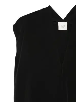ALYSI Sleeveless V-neck Blouse - Black