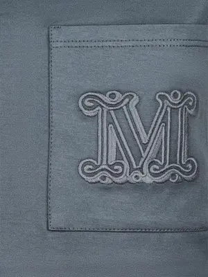 Max Mara Papaia Logo Patch Crewneck T-shirt - Gray