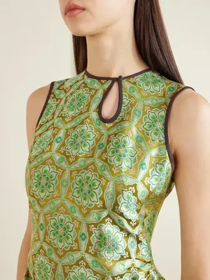 Christopher Esber Brocade Floral Cutout Mini Dress