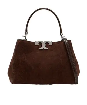 Tory Burch Mini Eleanor Logo Plaque Satchel Bag - Brown