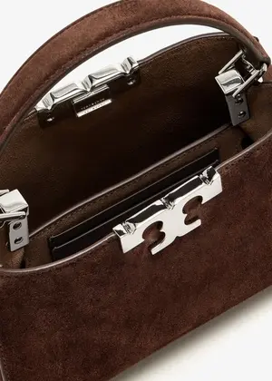 Tory Burch Mini Eleanor Logo Plaque Satchel Bag - Brown