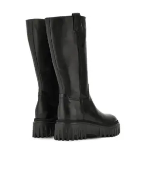 Hogan Lug-sole Side-zip Leather Boots - Black