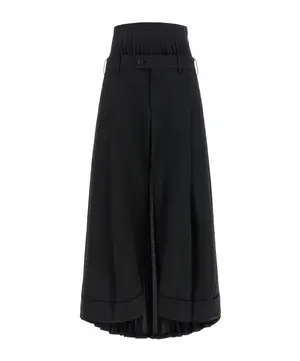 Junya Watanabe Pleated Trousers With Skirt-like Waist Detail