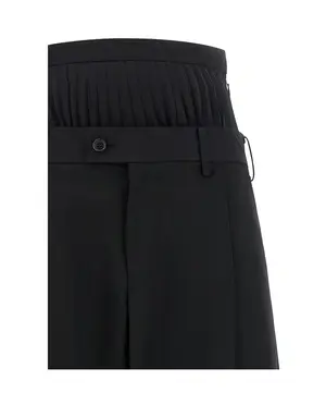 Junya Watanabe Pleated Trousers With Skirt-like Waist Detail