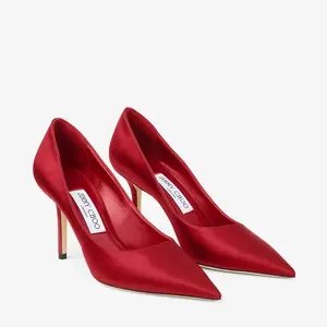 JIMMY CHOO Love Pointed Toe Stiletto High Heel Pumps - Ruby Red