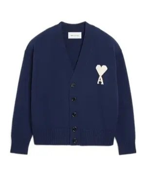 AMI Paris De Coeur V-neck Cardigan - Blue