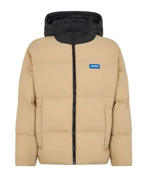 Hugo Boss Padded Down Jacket With Hood - Nude