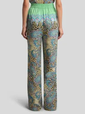 Etro Wide-leg Trousers With Paisley And Animal Print