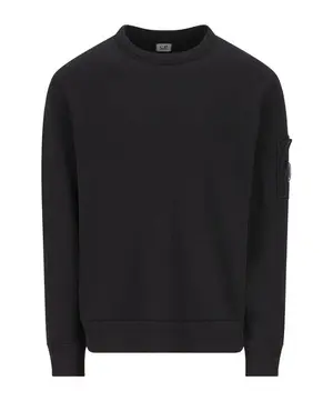 C.P. COMPANY Crewneck Sweatshirt With Lens Detail - Black