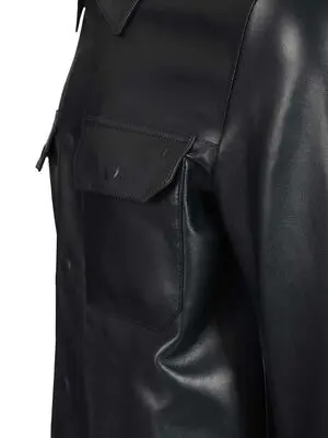 TOM FORD Long-sleeved Leather Shirt Jacket - Black