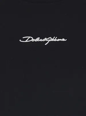 Dolce & Gabbana Dolce Gabbana Logo Embroidered Crewneck T-shirt - Black