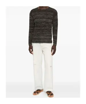 ROBERTO COLLINA Round Neck Long Sleeve Sweater - Moro