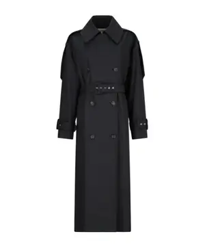 Sportmax Double-breasted Trench Coat - Black
