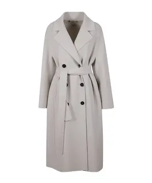 Max Mara Double-breasted Belted Coat - Gray