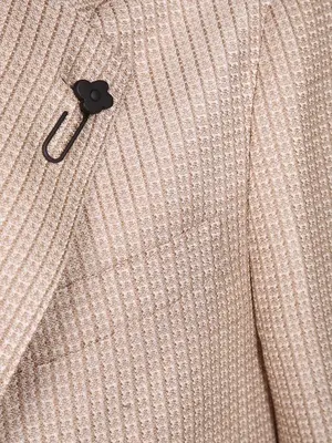 LARDINI Textured Stripe Two-button Blazer - Beige