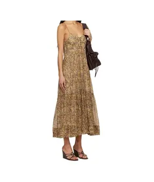Isabel Marant Étoile Sabba Floral Print V-neck Dress - Brown