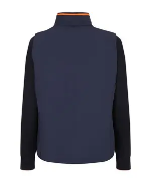MOORER Long-sleeve Jacket With Nylon Body And Knit Sleeves - Blue