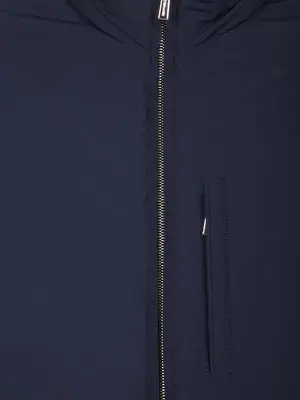 MOORER Long-sleeve Jacket With Nylon Body And Knit Sleeves - Blue