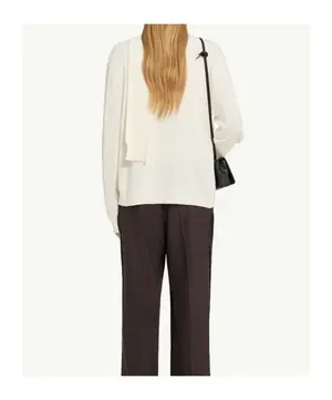 MAISON MARGIELA Knitted Cardigan With Integrated Scarf Detail - White