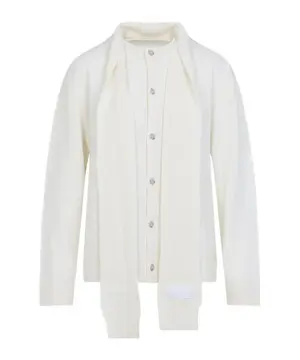 MAISON MARGIELA Knitted Cardigan With Integrated Scarf Detail