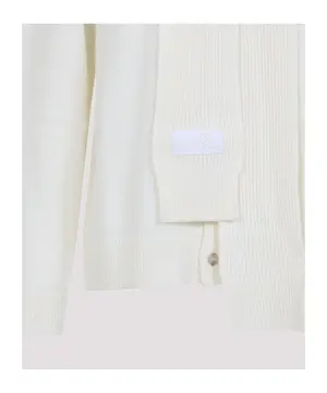 MAISON MARGIELA Knitted Cardigan With Integrated Scarf Detail