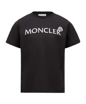 Moncler Logo Printed Crewneck T-shirt - Black