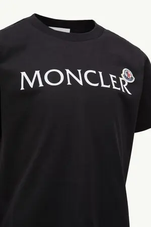 Moncler Logo Printed Crewneck T-shirt - Black