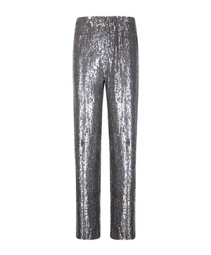 P.a.r.o.s.h Sequin-embellished Straight-leg Trousers - Gray
