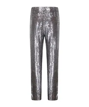 P.a.r.o.s.h Sequin-embellished Straight-leg Trousers - Gray