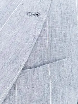 Brunello Cucinelli Double-breasted Striped Tailored Suit - Gray