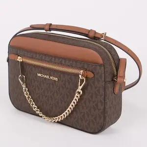 Michael Kors Monogrammed Crossbody Bag With Chain Detail
