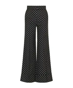 Valentino Garavani Polka Dot Wide Leg Pants - Black