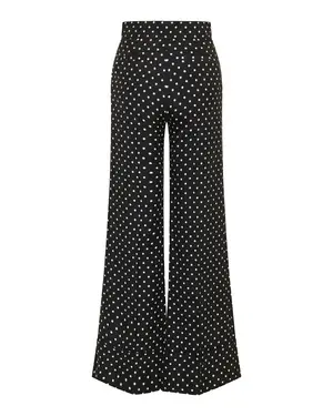 Valentino Garavani Polka Dot Wide Leg Pants - Black
