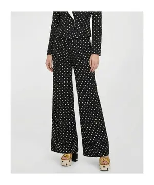 Valentino Garavani Polka Dot Wide Leg Pants - Black