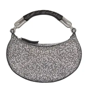 Balmain Ebony Embellished Mini Hand Bag