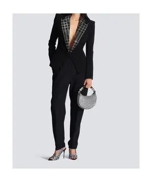 Balmain Ebony Embellished Mini Hand Bag