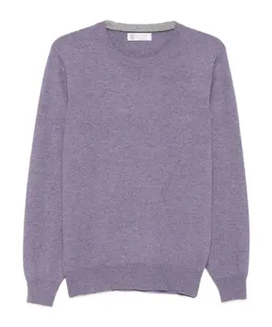 Brunello Cucinelli Crew Neck Cashmere Sweater - Purple