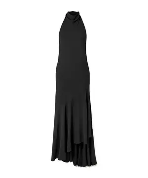 Alaïa High-neck Ribbed Wool Maxi Dress