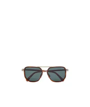 Zegna Aviator Sunglasses With Logo Detail - Brassy