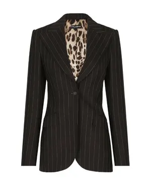 Dolce & Gabbana Single-breasted Striped Tailored Blazer - Black