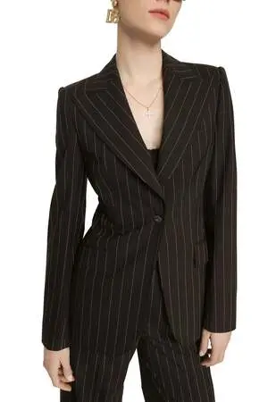 Dolce & Gabbana Single-breasted Striped Tailored Blazer - Black