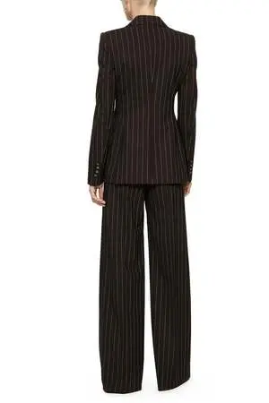 Dolce & Gabbana Single-breasted Striped Tailored Blazer - Black