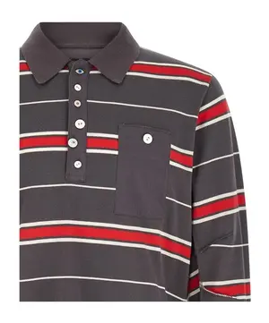 Undercover Striped Long-sleeve Polo Shirt - Black