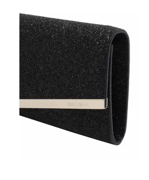 JIMMY CHOO Emmie Foldover-top Clutch Bag - Black