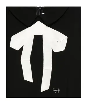 IL GUFO Bow Detailed Long Sleeve Dress - Black