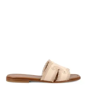 Celine Marina Mule In Canvas - Nude