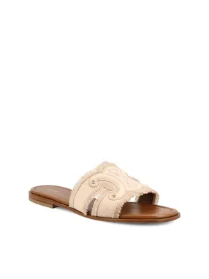 Celine Marina Mule In Canvas - Nude