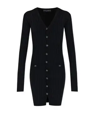 Dolce & Gabbana Ribbed Long-sleeve V-neck Cardigan